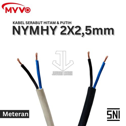 Jual MYVO KABEL NYMHY 2X2,5MM KABEL SERABUT TEBAL METERAN SNI - Putih ...