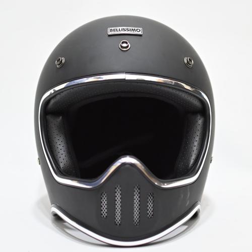 Jual BELLISSIMO HELMET CAFERACER/ Helm CafeRacer Full Face - BLACK DOFF ...