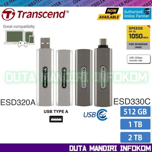 Promo Transcend ESD320A I ESD330C Portable SSD 512GB 1TB 2TB 4TB ...