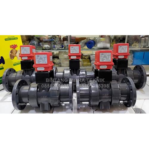 Jual MOTORIZED BALL VALVE PVC / UPVC 4" FLANGE JIS10K WITH ACTUATOR ...