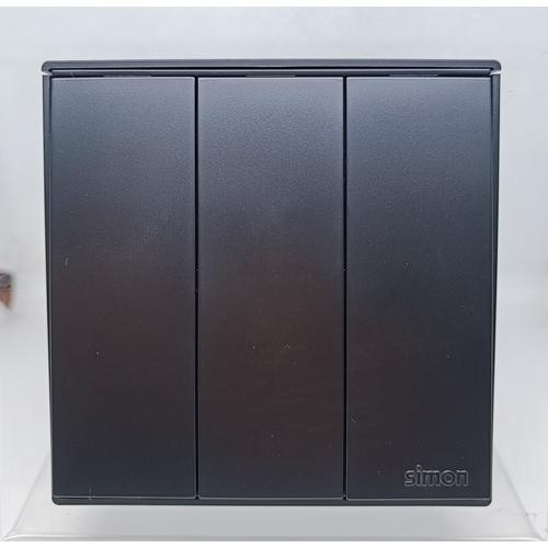 Jual SIMON E6 BLACK DOFF / MATT BLACK SAKLAR TRIPLE 3 GANG 1 WAY SWITCH ...