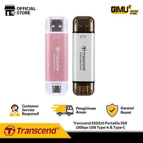 Promo Transcend ESD310 Portable SSD 10Gbps USB Type-A & Type-C - Silver ...