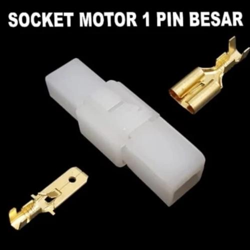 Jual Socket motor 1 pin Besar/Soket konektor 1pin kabel 1Pin + Skun ...