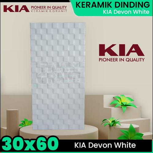 Promo Keramik Dinding 30x60 KIA Devon White Wall Tile Glossy Embossed - Kab. Tangerang - Family ...