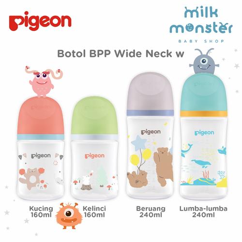 Jual PIGEON Botol BPP Wide Neck w/ Softouch Nipple / Botol Susu Bayi - Lumba 240ml - Kota ...
