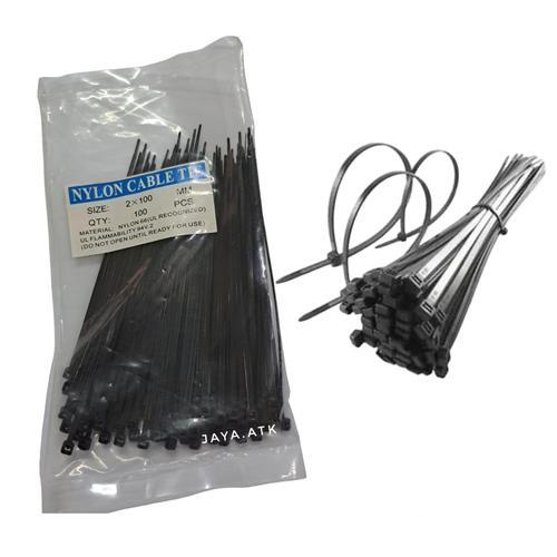 Jual CABLE TIES KABEL IKAT 10CM HITAM TIS PLASTIK SEGEL 2 X 100 MM 100 ...
