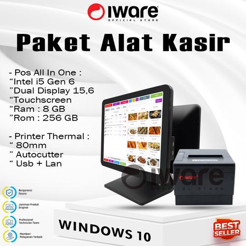 Promo Paket POS Dual Monitor Komputer Kasir Windows 10 Core i5 Gen 6 8 ...