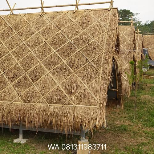 Jual saung bambu minimalis atap alang alang harga permeter persegi 1500 ...