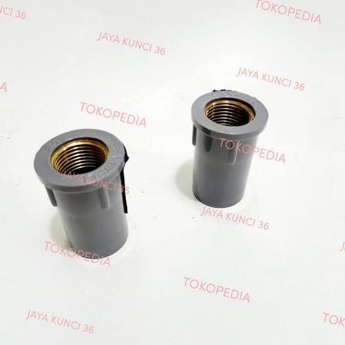 Jual Sock Drat Dalam Kuningan PVC 1/2" Sanwel - Sok Socket Sambung Pipa ...