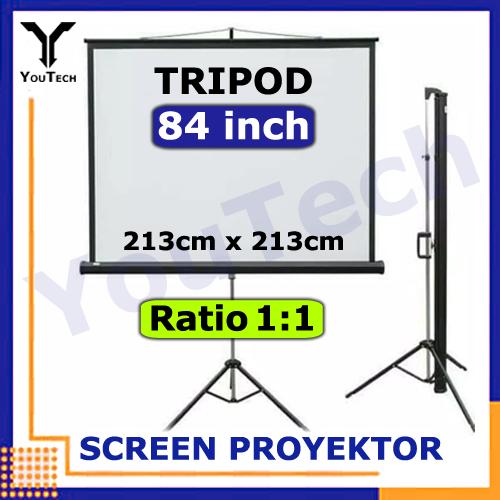 Jual Tripod Screen Projector 84 inch Rasio 1:1 - Layar Proyektor 84 ...