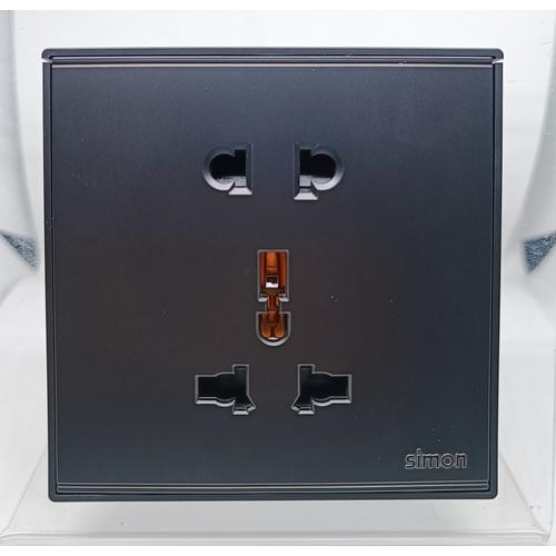 Jual SIMON E6 BLACK DOFF / MATT BLACK UNIVERSAL SOCKET / MULTI SOCKET ...