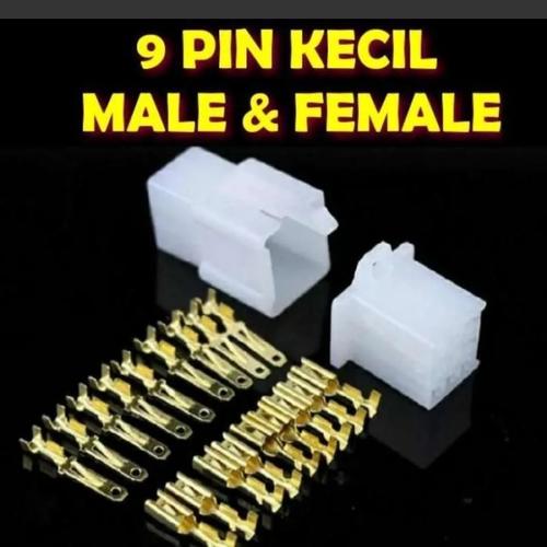 Jual Socket motor 9 Pin kecil/Soket konektor kabel 9pin + Skun (set ...