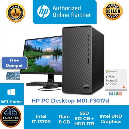 Jual HP PC Desktop M01-F3017d i7-13700 8GB 512GB+1TB HDD Intel UHD Graphics Win11Home+OHS 21.5 1 ...