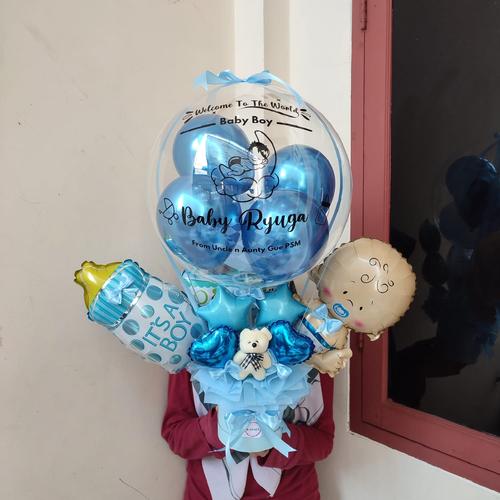Jual Buket Balon Foil Baby Born Bouquet Baby Boy Baby Girl Kado Lahiran ...