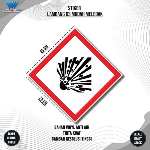 Jual Stiker Simbol Limbah B3 K3 Hazmat MUDAH MELEDAK Bahan Vinyl Anti ...