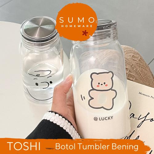 Jual SUMO - TOSHI Botol Minum Coffee Tea Transparan Glass Bottle ...
