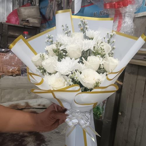 Jual hand bouquet rose/buket bunga segar/buket bunga asli/buket bunga ...