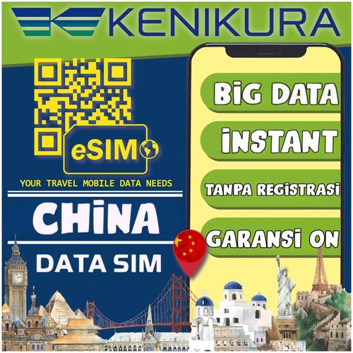 Promo ESIM China Internet Paket Data e SIM Cina e-SIM Kenikura - 20 ...