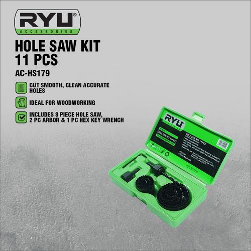 Promo RYU Hole Saw Kayu 11 Pcs Pembolong Kayu Hole Saw Kit Accessories ...