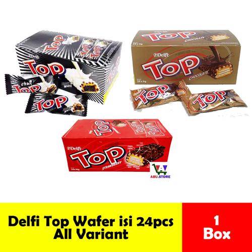 Promo Delfi Top wafer Chocolate,black in white dan strawberry,(24x9g ...
