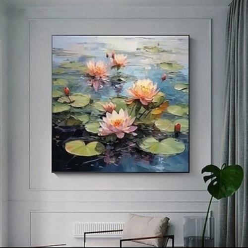 Jual lukisan teratai minimalis modern - Kab. Bandung - LESMANA_ART ...