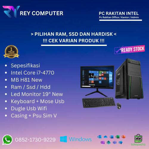 Jual Pc Rakitan Fullset Siap Pakai Core i7-4770 (Ram/Ssd/Hdd Cek Di Varian) Untuk Kantor ...