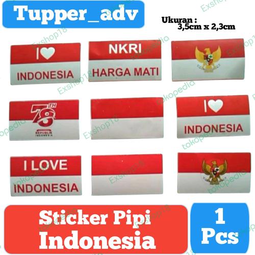 Jual Tempelan Pipi Bendera / Sticker Pipi Merah Putih / Indonesia 17an ...