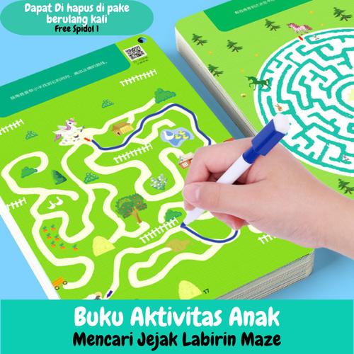 Jual Buku Aktivitas Anak Bermain Maze Labirin Wipe And Clean Dapat Di ...