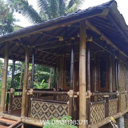 Jual rumah bambu minimalis atap genteng metal ukuran 3x6 harga/unit ...