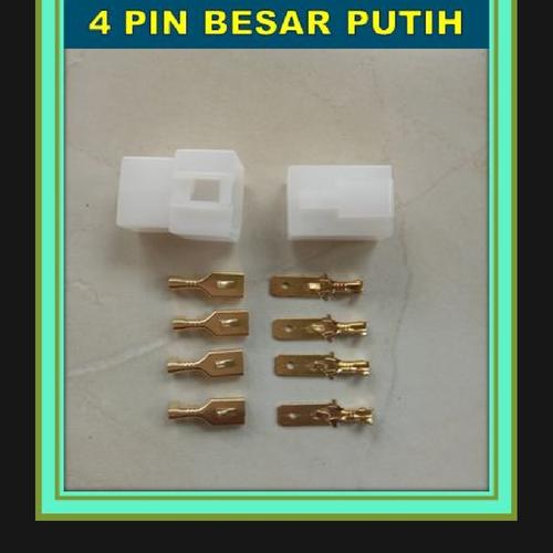 Jual Socket Motor 4 Pin Besar Soket konector Kabel 4 Pin 1Set +Skun ...