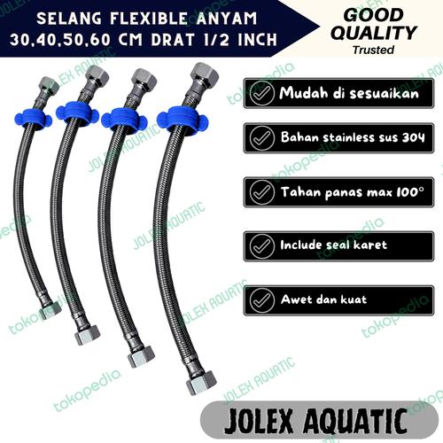 Jual Flexible anyam panas dingin 1/2 inch / selang kloset / selang ...