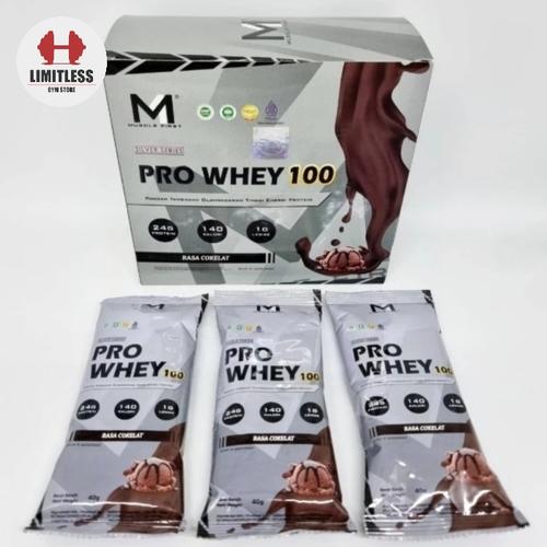 Jual PRO WHEY 100 Sachet Box Muscle First Prowhey Protein M1 - 1 BOX ...