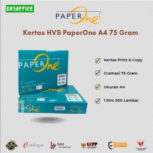 Jual Kertas HVS PaperOne A4 75 gram Print Foto Copy - A4 75GR - Jakarta Barat - BosOffice Store ...