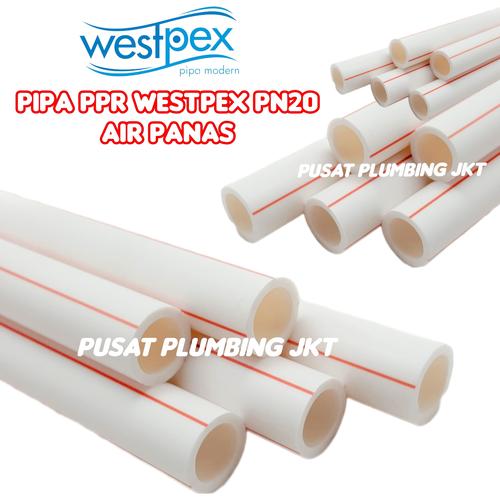 Jual Pipa PPR Westpex putih pn20 air panas 20mm 1/2" inch panjang 4mtr ...