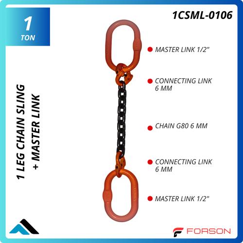 Jual 1CSML-0106 1 LEG CHAIN SLING + MASTER LINK. WLL 1 TON FORSON - 1 M ...
