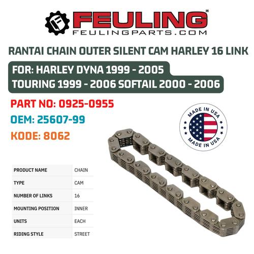 Jual RANTAI CHAIN OUTER SILENT CAM HARLEY 16 LINK 0925-0955 OEM 25607 ...