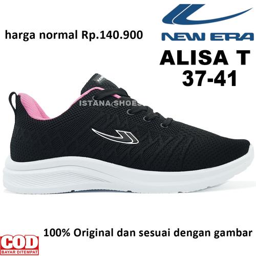 Jual Sepatu Sekolah Anak Perempuan New Era CINDY Hitam Pink Tali ...