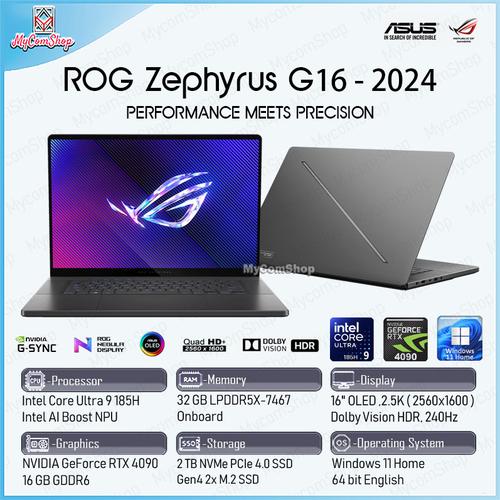 Jual ASUS ROG ZEPHYRUS G16 GU605 ULTRA 9-185H 32GB RAM 2TB SSD RTX 4090 ...