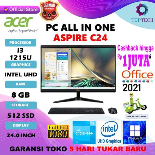 Promo ACER PC AIO | ASPIRE C24-1700 Core i3 1215U 8GB 512GB W11 OHS 23.8FHD - 8gb, Windows 11 ...