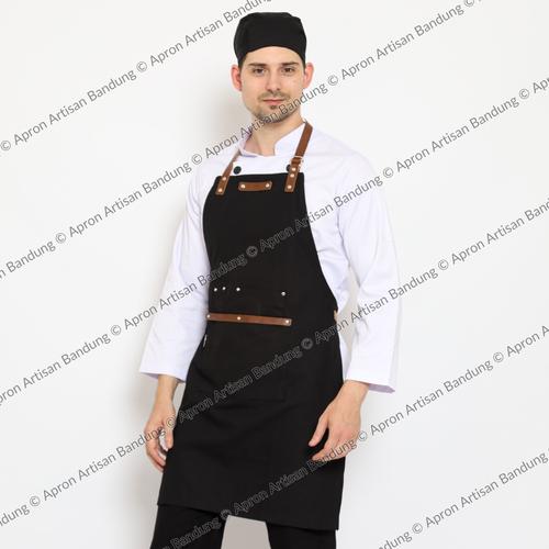 Promo Apron Chef Professional Series Kanvas Tali Kulit untuk Koki ...