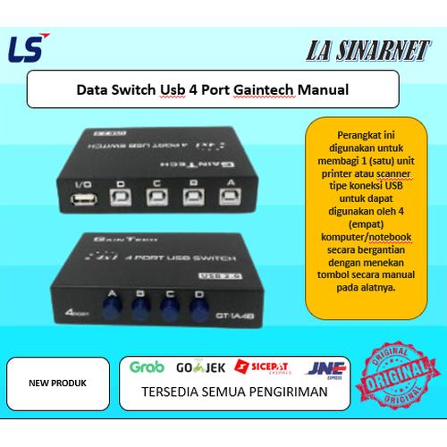 Jual Data Switch Usb 4 Port Gaintech Manual - Jakarta Pusat - LA SINARNET | Tokopedia