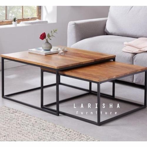 Jual Meja Kopi Minimalis Modern Coffee Table Kotak Meja Tamu Kayu Jati ...