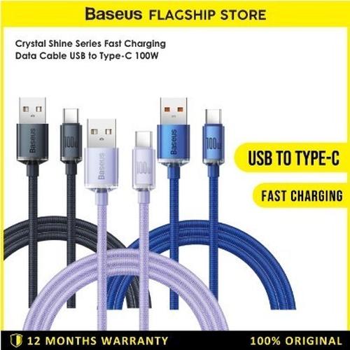 Jual Baseus Crystal Shine Cable USB A to Type-C 100W Original Fast ...