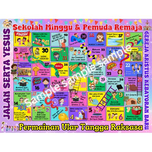 Jual Madebynie | 2x3 meter Ular Tangga Raksasa Jumbo Kristen | Mainan ...