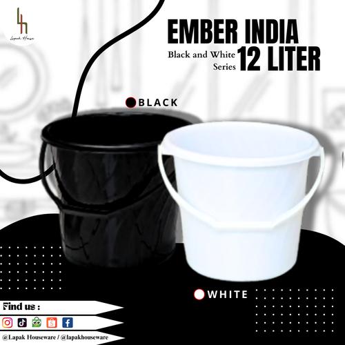 Jual Ember India Hitam Putih 12 Liter / Ember Plastik Tebal 12 Liter ...