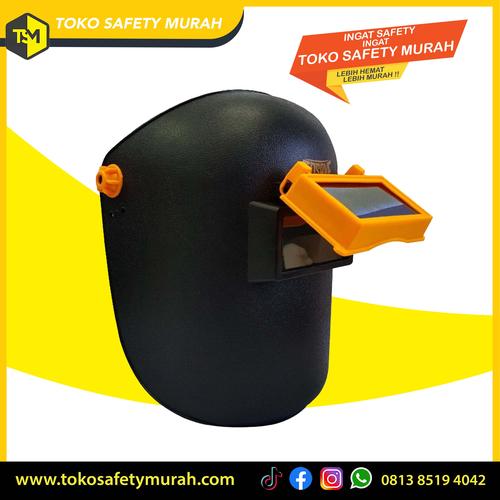 Jual Kedok Las / Helm Las / Topeng Las Kepala Putar + Kaca Alat Las ...