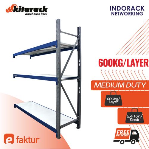 Jual Rak Gudang Besi 600kg per Layer Rack Gudang 2 Meter Jointer Rak ...