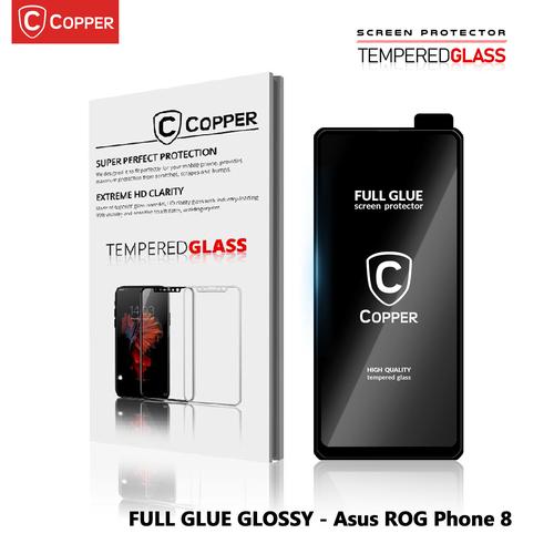 Promo Asus ROG Phone 8 - COPPER Tempered Glass Full Glue Glossy Premium ...