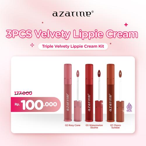 Promo [EXCLUSIVE DEALS] Azarine Velvety Lippie Cream Triple Bundle 02 ...
