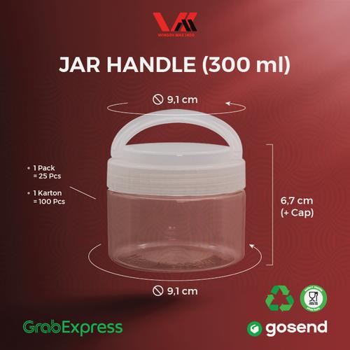 Jual JAR PET 300ML DENGAN HANDLE - TOPLES PLASTIK BERGAGANG - ISI 25 ...